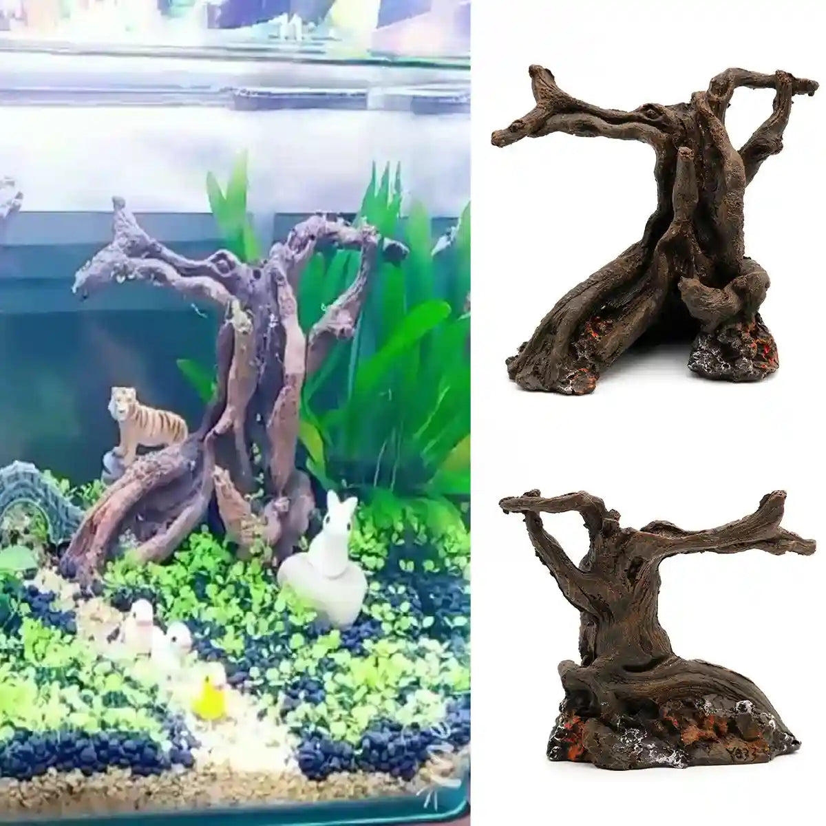 Realistic Aquarium Resin Tree Root Decoration | Natural Fish Tank Decor